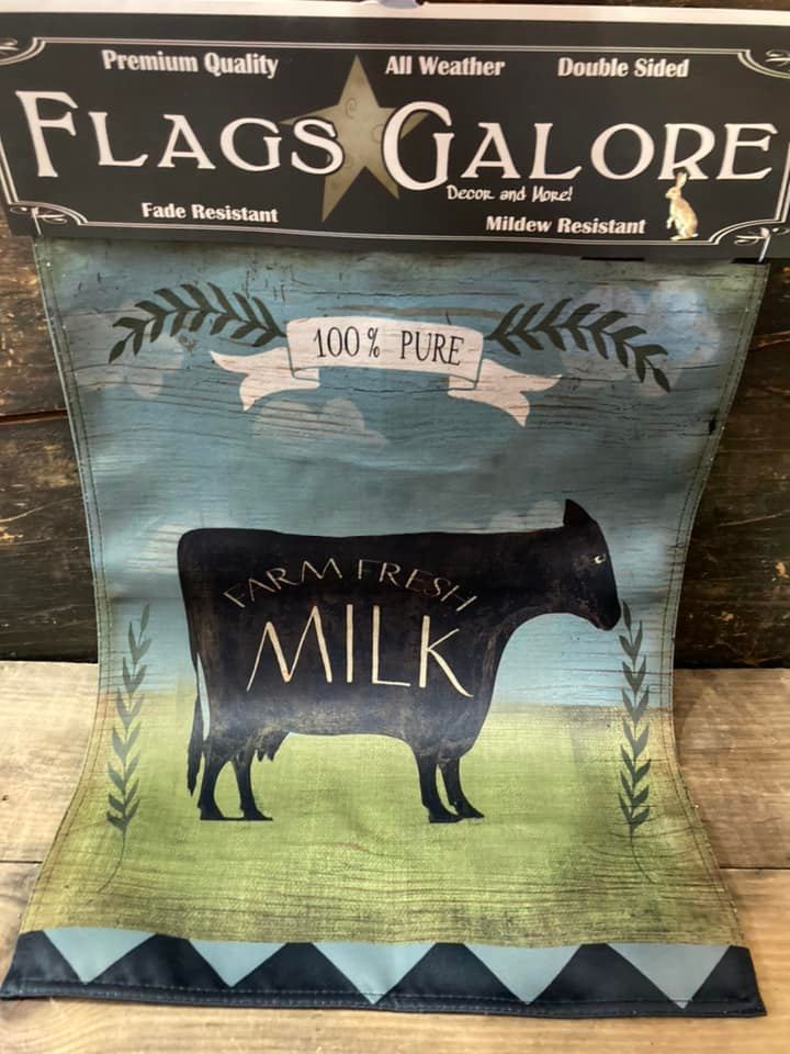 Farm Fresh Milk Yard Flag – Morris Mountain Primitives